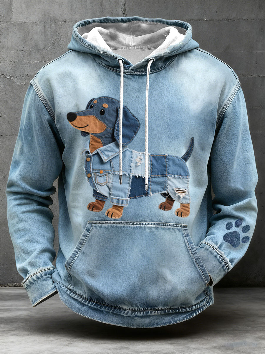 JAMES – Men’s Patchwork Art Hoodie with Jamnik Motif – Noelle & Fernwood